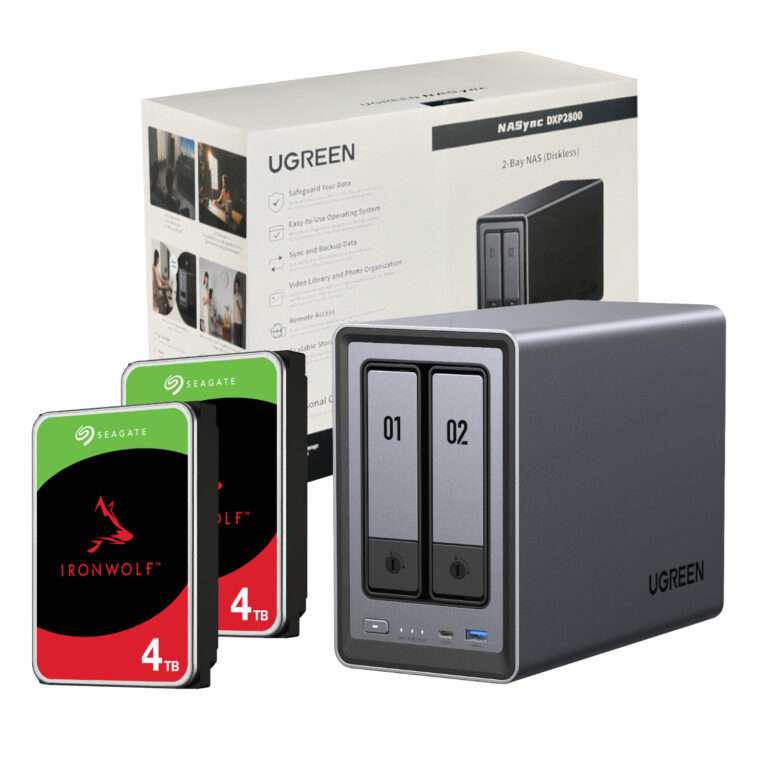 UGreen NASync DXP2800 2 Bay NAS with Seagate Ironwolf NAS 8TB SATA Hard ...
